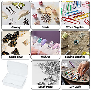 4 Pcs Mini Plastic Storage Containers Box with Lid, Small Beads Storage Containers Travel Case 4.5x3.3x1.1 Inch Clear Rectangle Box Organizer for Collecting Small Items, Beads, Jewelry, Cards, Crafts