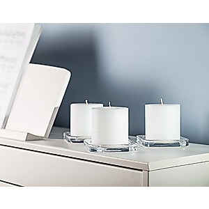 Set of 3 Pillar Candles 3" x 3" Unscented Handpoured Weddings, Home Decoration, Restaurants, Spa, Church Smokeless Cotton Wick - White