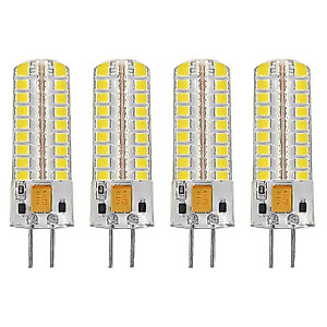 BesYouSel G4 LED Light Bulbs 5W(Equivalent to 50W Halogen Replacement) Bi-pin Base T3 JC Type 12VAC/DC 3000K Warm White LED Corn Light for Home Living Room Bedroom Chandelier, Pack of 4