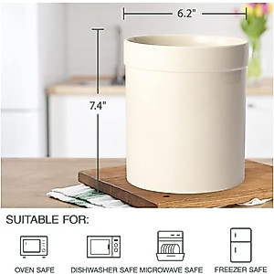 MEIGUI Ceramic Kitchen Utensil Holder, Utensil Crock Large Utensils Holder for Kitchen Decor, Cooking Tool Utensils Caddy for Countertop, Pure White