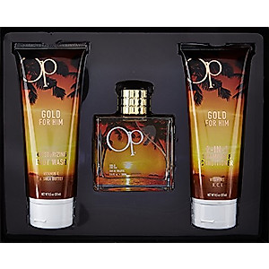 Ocean Pacific Gold 3 Piece Eau De Toilette Gift Set for Him