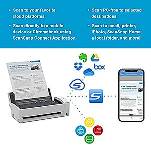 Fujitsu ScanSnap iX1300 Compact Wireless or USB Double-Sided Color Document, Photo & Receipt Scanner with Auto Document Feeder and Manual Feeder for Mac or PC, White