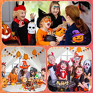 Shintop Halloween Goodie Bags Drawstring, 50PCS Small Treat Candy Bags Reusable Plastic Gift Bags Party Favors Supplies for Trick or Treat Sweets Cookies (Ghosts, Black Cats, Pumpkins)