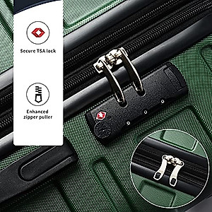 Merax Unisex-Adult (Novelty and Luggage Spinner Expandable Hardshell Lightweight Abs Suitcase 20”24”28”, 3 Pcs Set-Green, One_Size