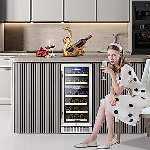 AAOBOSI Wine Refrigerator 24 Bottles, GhostWhite 17 inch