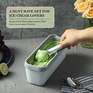 Ice Cream Containers，2Pack Ice Cream Containers for Homemade Ice Cream（1.5 Quart Each），Reusable Plastic Ice Cream Tubs Storage Containers Ice Cream Cups with Lids for Freezer