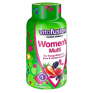vitafusion Women’s Daily Gummy Multivitamin: vitamin C & E, Delicious Berry Flavors, 150ct (75 day supply), from America’s number one Gummy Vitamin Brand