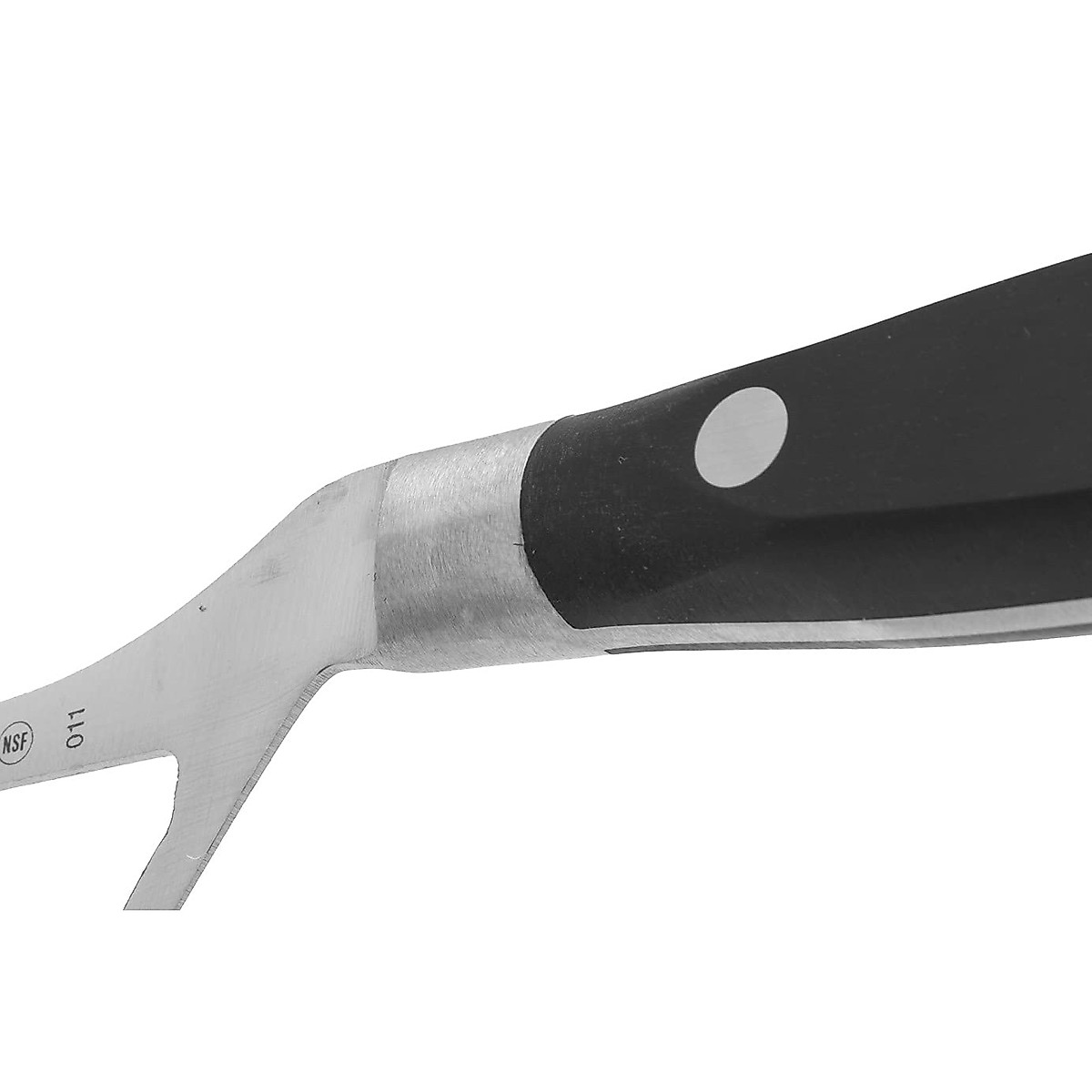 ARCOS Cheese Knife 6 Inch Nitrum Stainless Steel and 145 mm blade. Ergonomic Polyoxymethylene POM Handle. Series Riviera. Color Black