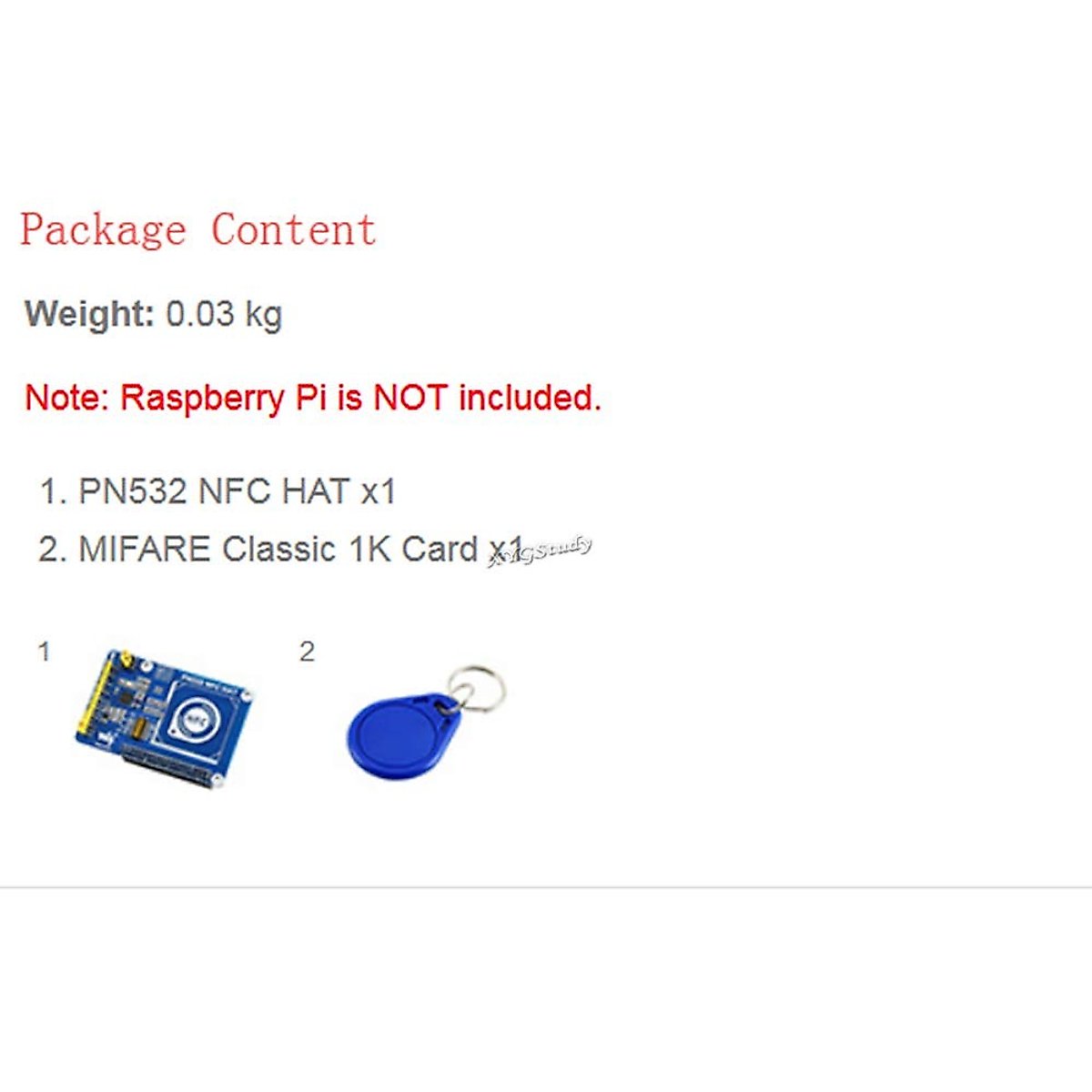 CW-RPi PN532 NFC HAT for Raspberry Pi, I2C / SPI / UART, NFC Enabler, MIFARE Classic 1K Card Included
