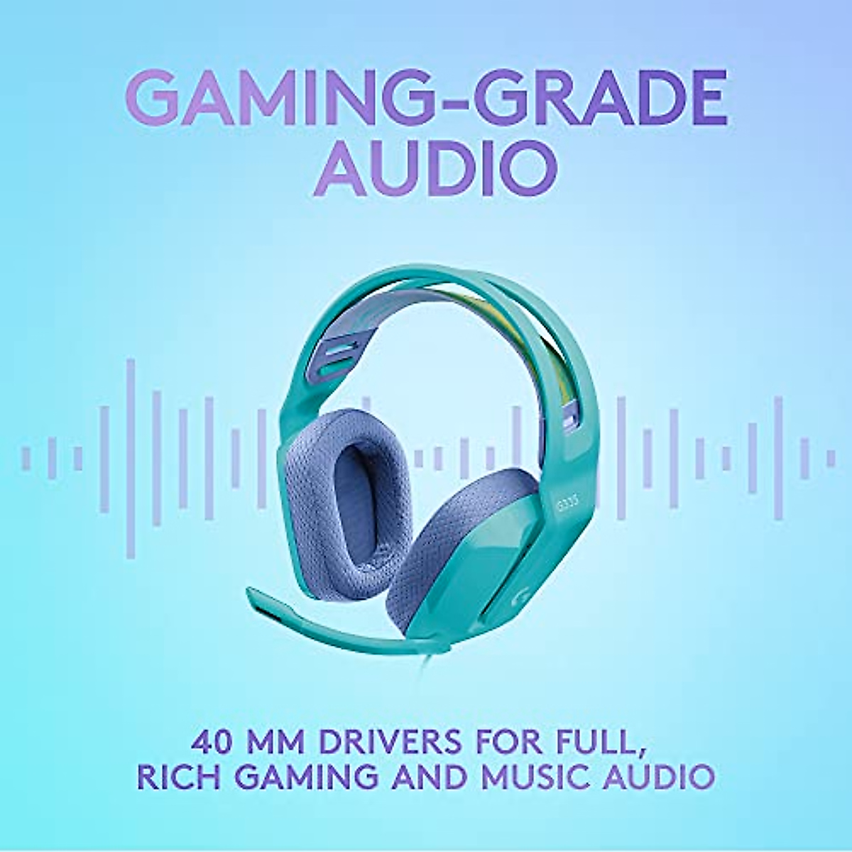 Logitech G335 Wired Gaming Headset, with Flip to Mute Microphone, 3.5mm Audio Jack, Memory Foam Earpads, Lightweight, Compatible with PC, PlayStation, Xbox, Nintendo Switch - Mint
