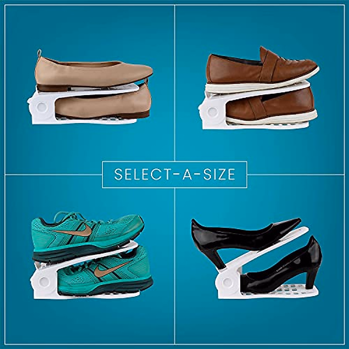 ZCX Space Saving Adjustable Shoes Organizer Rack for Closet Easy Shoe Stacker for Sneakers, Low Heels, High Heels Shoe Racks