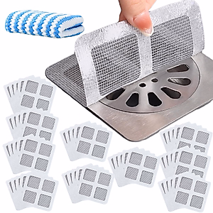 20/30/50PCS Pack Drain Mesh Cover, Mesh Shower Drain Cover, Drain Mesh Stickers, Disposable Shower Drain Hair Catcher Mesh Stickers for Shower Bathroom, Laundry, Bathtub, Kitchen, Sink (50)