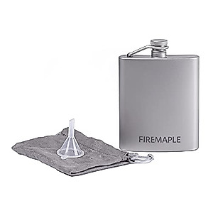 Fire-Maple Bacchus Titanium Hip Flask | 200ml / 6.7 fl oz Ultralight Pocket Canteen for Camping, Travel, Sport Events & Outdoor Trips | Curved Shape with Secure Screw Top, Filler Funnel, and Pouch