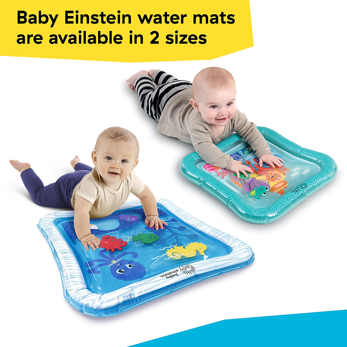 Baby Einstein Octopus Water Play Mat - Safety Fill Line, Tummy Time Activity & Sensory-Toy for Babies Newborn and up, Blue