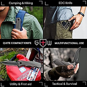 Bundle of 2 Items - Heavy Pocket Knife for Men - Folding Knife with Glass Breaker and Pocket Clip - Tactical Knofe - Multitool 24in1 with Mini Tools Knife Pliers and 11 Bits - Multi Tool All in One