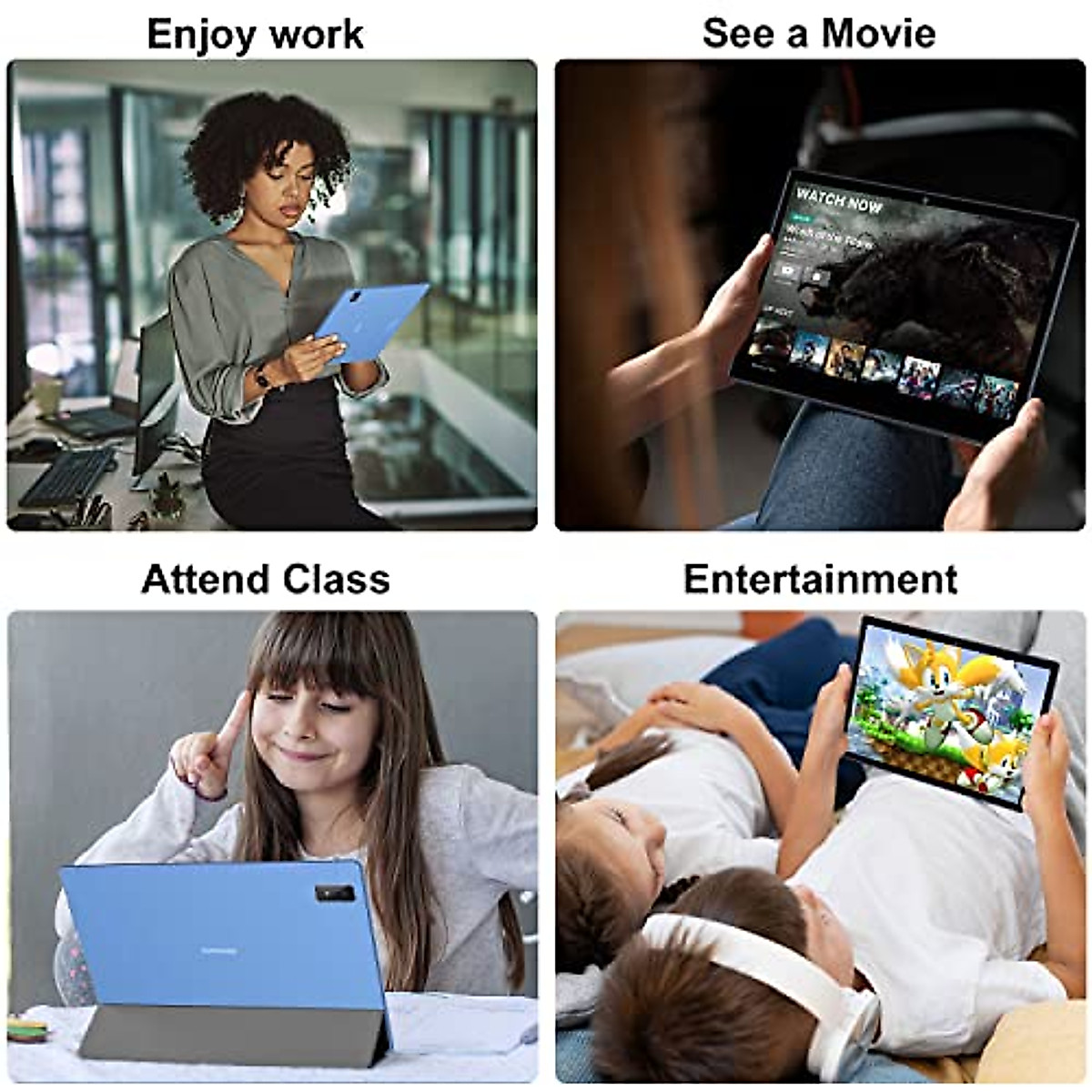 DUODUOGO Android 11.0 Tablet 10 Inch, Tablets with 4GB+64GB ROM 256 Expandable,1920 x 1200 HD IPS, Dual Camera, Bluetooth,FM, WiFi Only Tablet, DGO-S9 (Blue)