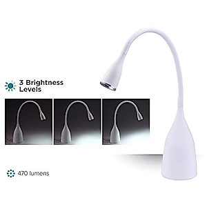 BLACK+DECKER LED Desk Lamp, Gooseneck Task Light, Dimmable with 3 Color Modes