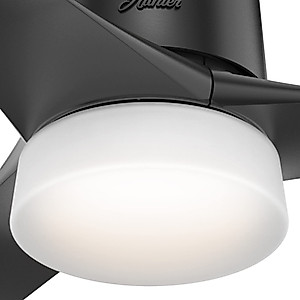Hunter Fan Company, 59375, 54 inch Wi-Fi Symphony Matte Black Ceiling Fan with LED Light Kit and Handheld Remote, Smart Fan