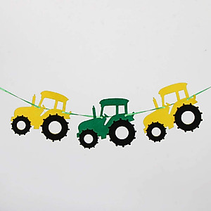 3pcs Tractor Banner Felt Bunting Banner Garland Sign Baby Shower Boy Birthday Party Indoor Outdoor Decor