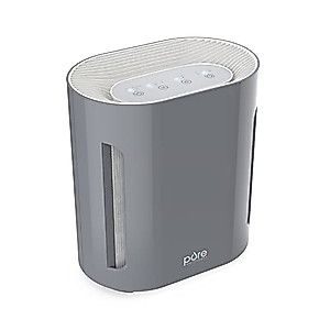 Pure Enrichment® PureZone™ Air Purifier for Bedroom & Living Room, 3-Stage Filtration & UV-C Light, H13 HEPA Filter Helps Remove Bacteria, Pet Hair Dander, Allergens, Germs, Smoke, Dust (Gray)
