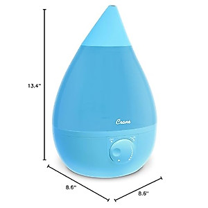 Crane Ultrasonic Cool Mist Humidifier for Bedroom, Baby Nursery, Kids Room, Plants, or Office, Large 1 Gallon Tank, Filter Optional, Aqua