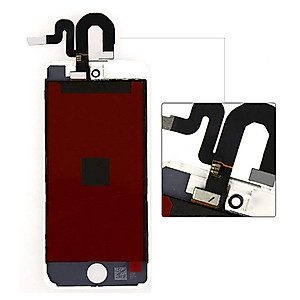 Full Screen Replacement for iPod Touch 5th 6th 7th Generation LCD Screen丨The Whole Display Assembly Metal Frame with Free Repair Tools (White One-Pack)