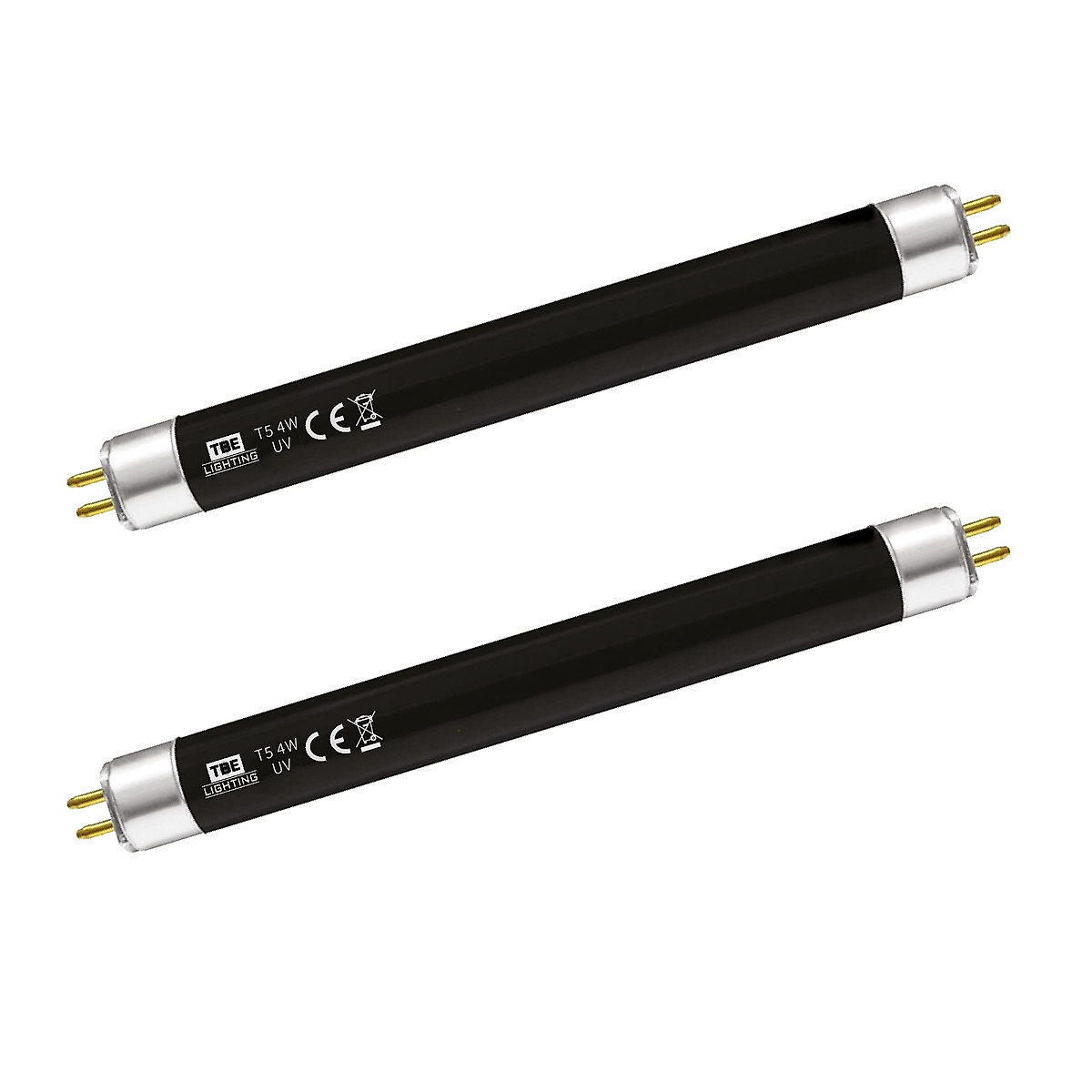 TBE LIGHTING 4w / 6 inch UV Black Light Tubes - F4T5/BLB 395nm Ultraviolet UVA Black Light to Provide Party Effect Lighting, Detecting Holograms on monetary Notes/passports - G5 2-Pin Base(2-Pack)