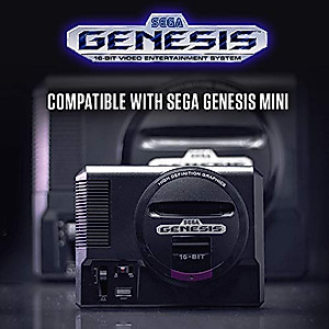 Retro-Bit Official Sega Genesis USB Controller 6-Button Arcade Pad for Sega Genesis Mini, PS3, PC, Mac, Steam, Switch - USB Port - (Clear Blue)