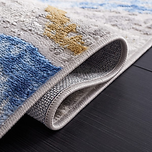 SAFAVIEH Palma Collection Area Rug - 6'7" x 9'2", Beige & Light Blue, Non-Shedding & Easy Care, Ideal for High Traffic Areas in Living Room, Bedroom, Dining (PAM334A-6)