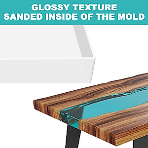 Sntieecr Large Rectangle Resin Table Molds, 16 x 12 x 2.4 Inch Charcuterie Board Resin Mold, Epoxy Table Mold for Tray Board, River Coffee Table, DIY Art Home Decoration