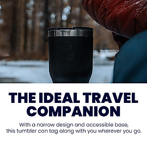 RTIC 30 oz Insulated Tumbler Stainless Steel Coffee Travel Mug with Lid, Spill Proof, Hot Beverage and Cold, Portable Thermal Cup for Car, Camping, Black