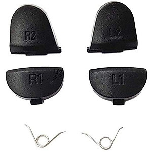 for Sony Playstation 4 PS4 for Dualshock 4 L1 R1 L2 R2 Trigger Springs Buttons + 2 Joystick Thumb Sticks + 2 Joystick Silicone Caps + 2 Springs + 1 Screwdriver + 1 Set Silicone Conductive Rubber Pads