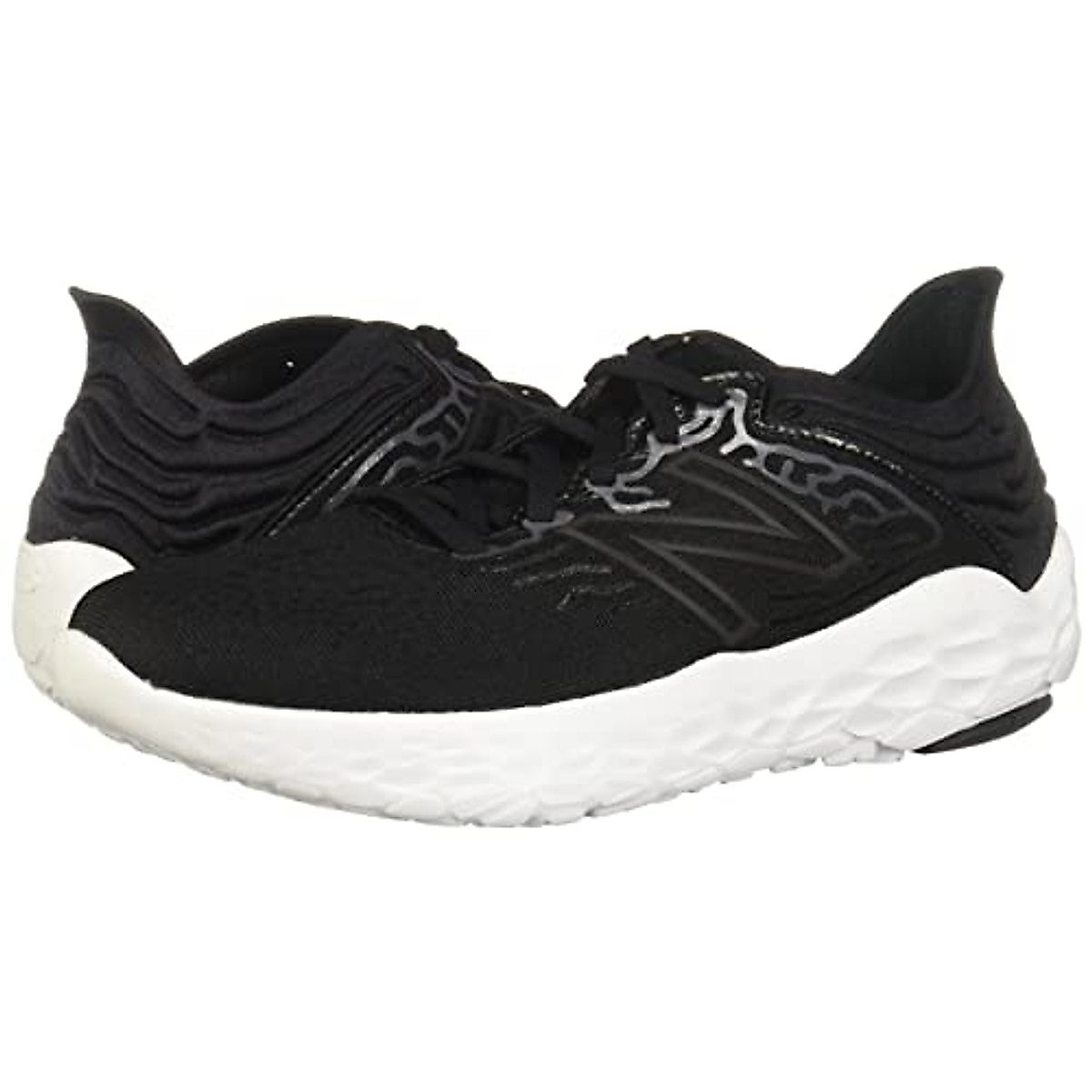 New Balance Women's Fresh Foam Beacon V3 Running Shoe, Black/White, 6.5