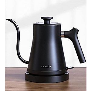 Ulalov Gooseneck Electric Kettle, 0.9L Fast Boiling Hot Water Kettle, Stainless Steel Electric Tea Kettle, 1200W Pour Over Kettle for Coffee&Tea, Leak-Proof, Auto Shutoff, Anti-dry