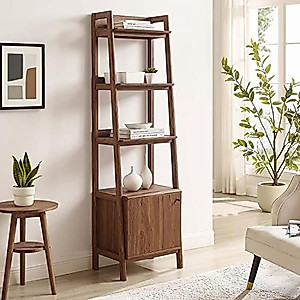 Modway 21" Bookshelf Display Case in Walnut
