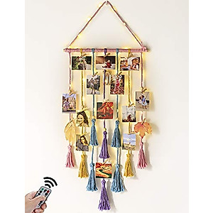 HOMECOR Gifts for Teenage Girls, Hanging Photo Display & Moon Dream Catchers, Christmas Teen Girls Gifts Ideas Ages 10 11 12 13 14 Years Old, Macrame Wall Decor Boho Bedroom Dorm Aesthetic Room Decor