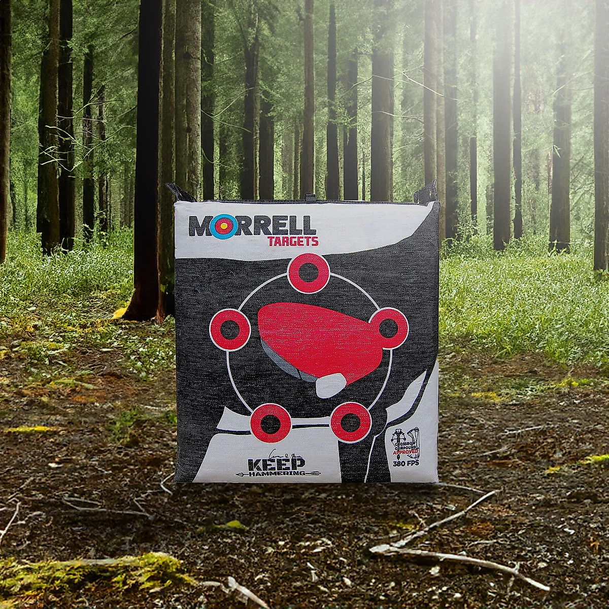 Morrell Targets Keep Hammering Commercial Grade Crossbow 54 Pound Adult Field Point Archery Bag Target with 76 Layers of Stopping Power, Multicolor
