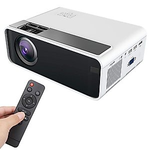 ASHATA Projector 1500 Lumens 4K HD Video Projector 150'' Home Cinema LCD Movie Projector with Remote Control Support 1080P VGA AV USB Bluetooth for Home Entertainment