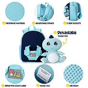Kawaii Dinosaur Backpack for kids 3-5, Toddler backpack for boys girls, Kids' backpacks, Preschool backpack for kids 5-7, Kindergarten backpack, Toddler Bookbag, Dino Backpack for boys 4-6, Pre K Bag