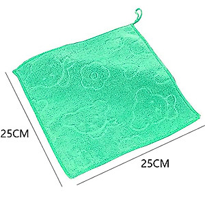 ZHUOEEDAAY 10 Pcs Hand Dry Towel Hanging Loop Fast Drying Superfine Hand Towel Square Hanging Hand Towels Absorbent Hanging Coral Velvet Hand Towels with Hanging Loops for Kitchen Bathroom