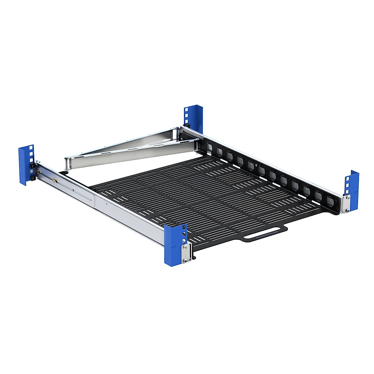 RackSolutions 1U Adjustable Vented 19 Inch Sliding Server Rack Mount Shelf with Cable Management Arm 24 Inch Deep