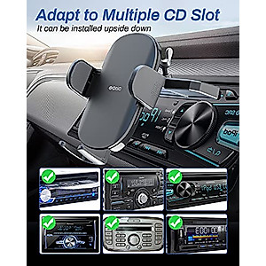 OQTIQ CD Phone Holder for Car, Sturdy CD Mount & Air Vent Car Phone Mount, [Silicone Pad Protection] for CD Player Car Phone Holder Compatible with iPhone 13, All Phones