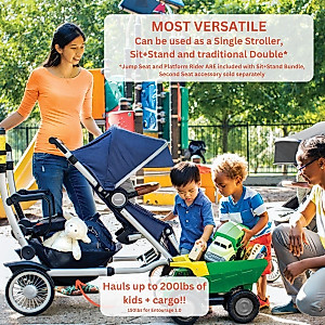 Austlen Entourage 2.0 Sit and Stand Stroller in Navy (Also Available in Black)