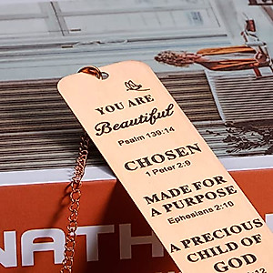 Christian Bible Verse Bookmark for Women Inspirational Religious Baptism Gifts for Daughter Her First Communion Christening Gift for Teen Boys Girls Sister Mom Women Easter Christmas Graduation Gifts