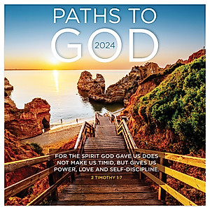 TF PUBLISHING 2024 Paths to God Mini Calendar | Large Grids for Appointments and Scheduling | Vertical Monthly Wall Calendar 2024 | Home and Office Organization | Premium Thick Gloss Paper | 7"x7"