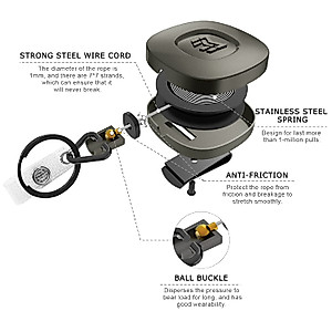 MNGARISTA 2 Pack Heavy Duty Metal Retractable Keychain with Belt Clip, 8 oz Retraction, 31.5" Steel Cable, Zinc Alloy ID Badge Reel Key Chain Retractor (Dark Gray)