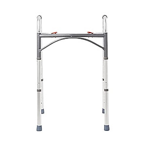 McKesson Folding Walker with Rubber Tips - Adjustable Height, Lightweight Mobility Aid, 350 lb Weight Limit, 1 Count