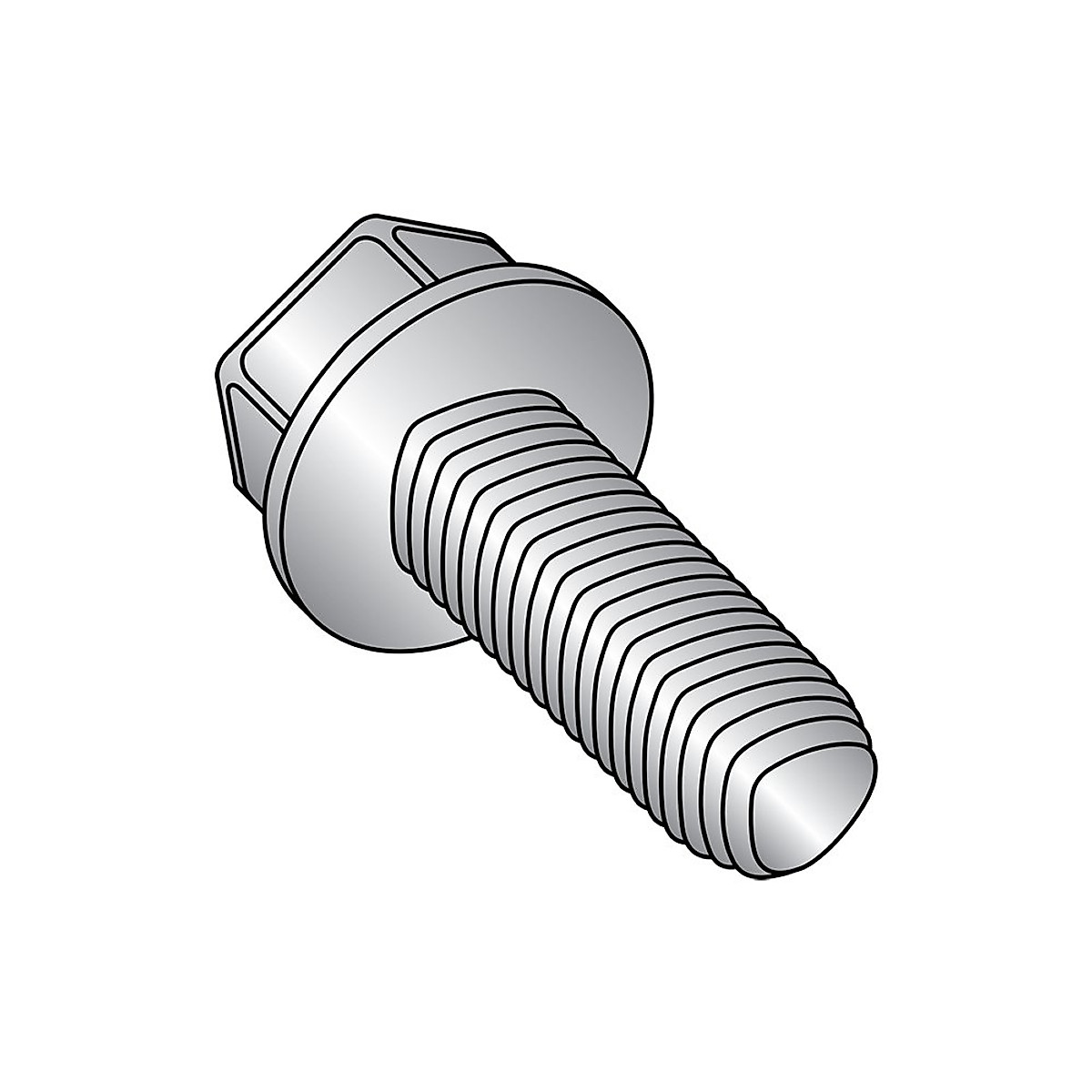 Small Parts 1008RW188 18-8 Stainless Steel Thread Rolling Screw for Metal, Passivated Finish, Hex Washer Head, #10-24 Thread Size, 1/2" Length (Pack of 25)