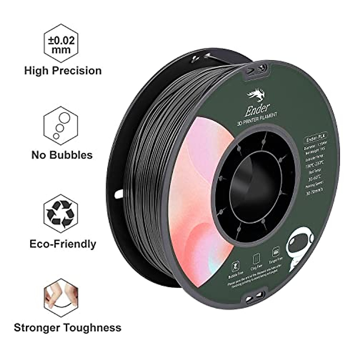 Official Creality 3D Capricorn XS Series Bowden Tube, PTFE Bowden Tube (2 Meters) with 4Pcs PC4-M6 Fittings and 4Pcs PC4-M10 Fittings for 3D Printer 1.75mm Filament with 2 White Filament