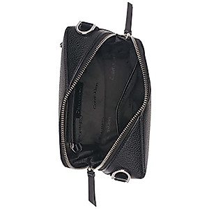 Calvin Klein Brenda Top Zip Crossbody, Black/Silver
